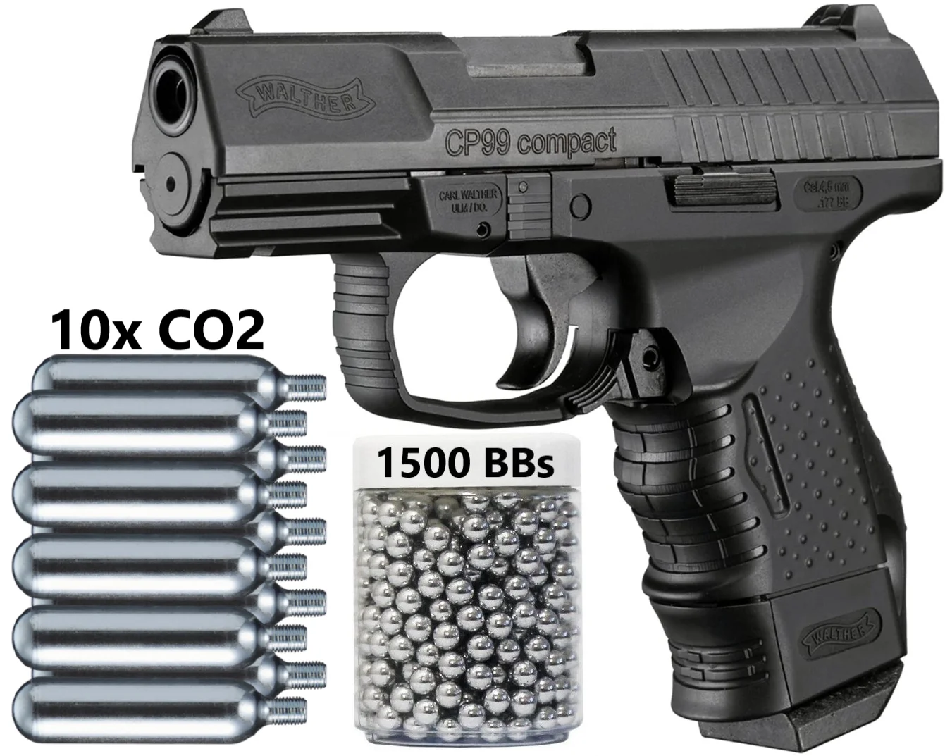 Wanther pistola de aire compacta Cp99, 10Co2, 1500 canicas, foto ...