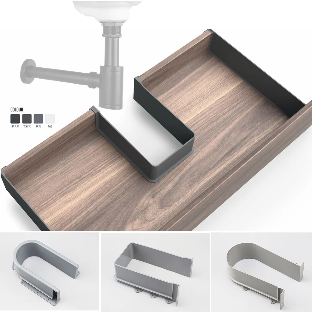 Plastic U Shape Sink Drain Accessory Part Basin Bathroom Cabinet Drawer ...