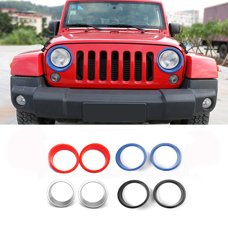 MOPAI ABS Car Exterior Front Headlight Light Lamp Cover Decoration Stickers for Jeep Wrangler JK ...