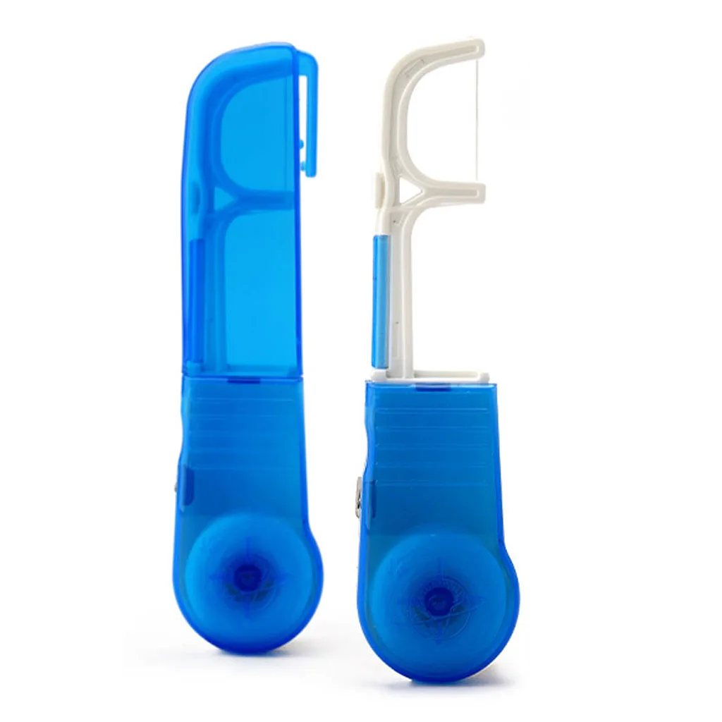 Interdental Brush Floss Holder Floss Wand Clamps + 30 Meters Coil, Blue ...