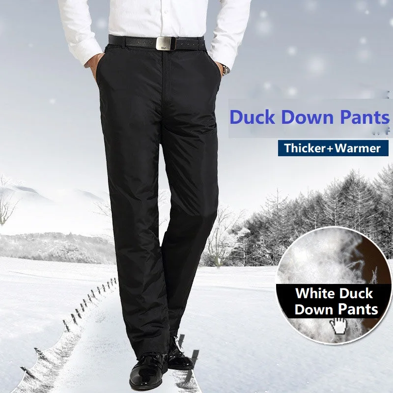 Man Winter Down Pants Male White Duck Down Trousers Men Streetwear ...