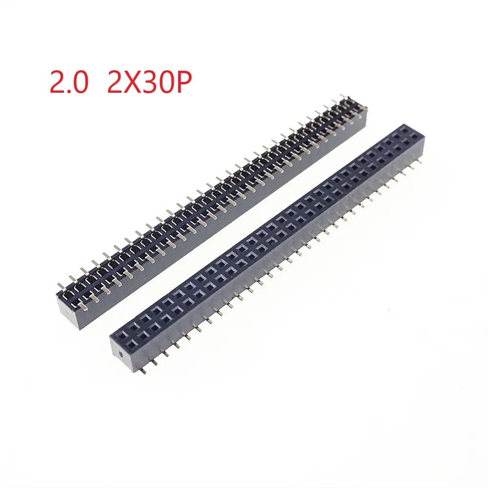 10 unidades de cabezal de Pin hembra de 2x30 P, 60 Pines, 2,0mm, doble ...
