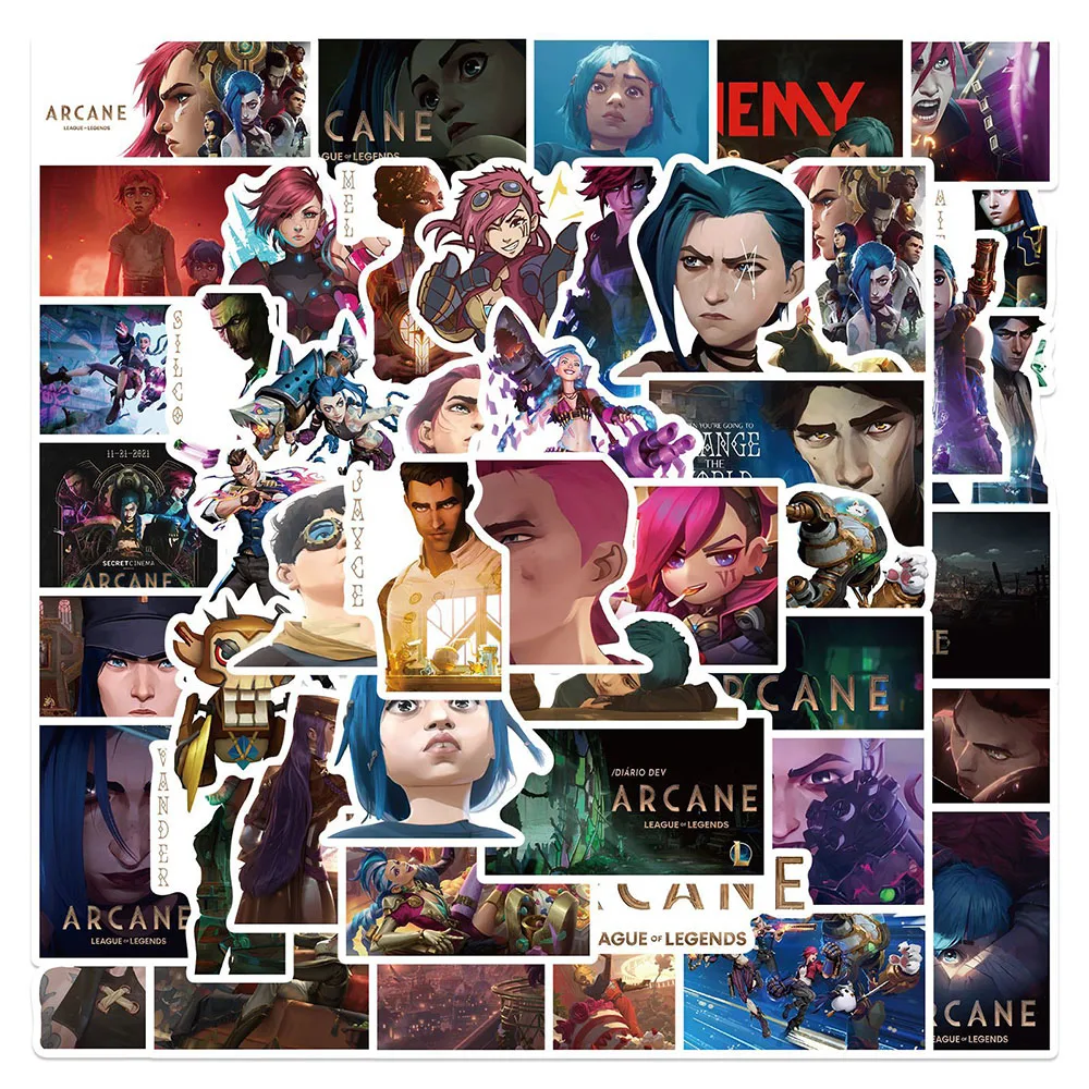 10-30-50PCS-Arcane-Game-Anime-Stickers-Cartoon-Decals-Skateboard-Guitar ...