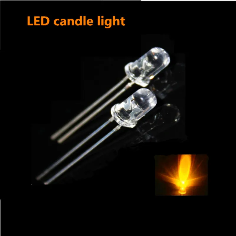 1000pcs 5mm Led Flicker Diodes Flashing Yellow Blinking Candle Light ...