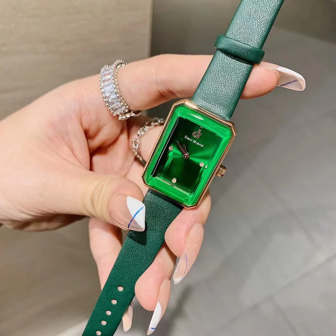 Vivid-Full-Green-Leather-Strap-Wrist-watch-for-Women-Candy-Colors ...