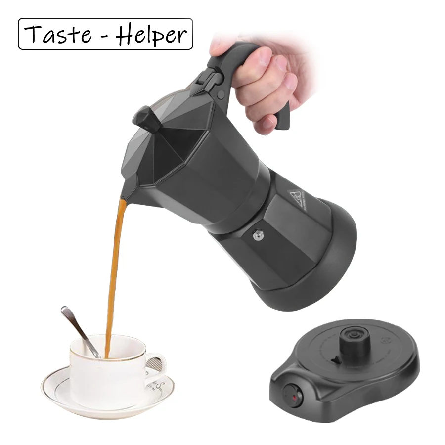 220V-Electric-Mocha-Pot-300ml-Aluminum-Espresso-Latte-Percolator-Moka ...
