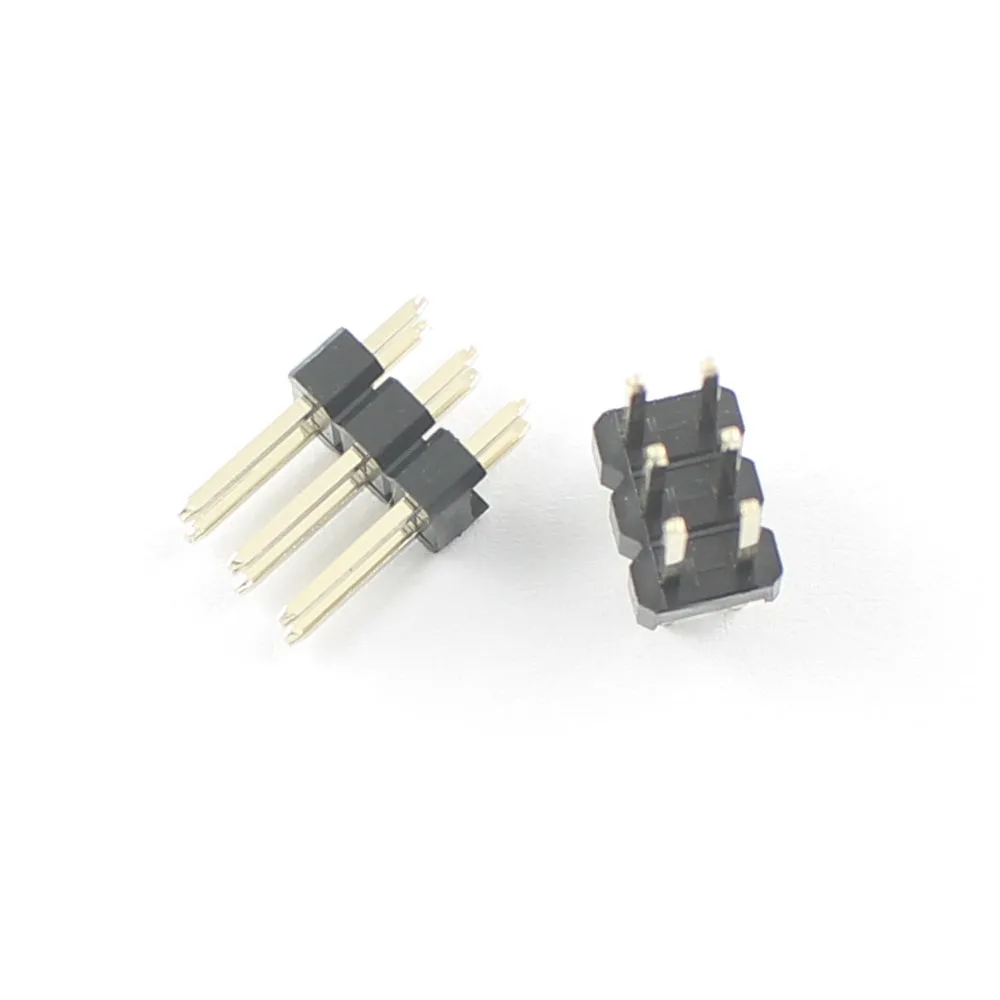 10pcs-2-54mm-Pitch-2x3-6-Pin-Male-Double-Row-Straight-Pin-Header-Strip ...