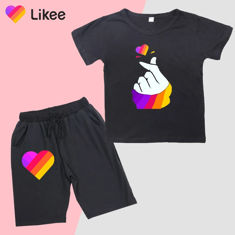 LIKEE 2Pieces Children's Outfit Sets Likee App Boys O Neck T Shirt and ...