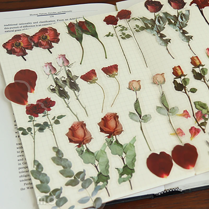 Vintage-Rose-Dried-Flower-Sticker-DIY-Scrapbook-Collage-Phone-Diary ...