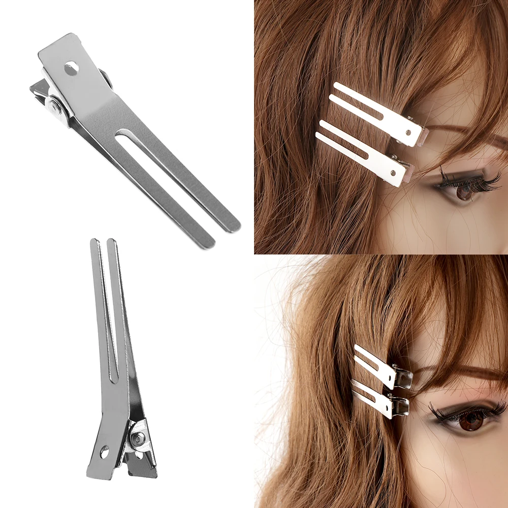 New 20Pcs Prong HairClip Hairdressing Double Hole Pin Barrette Curl ...