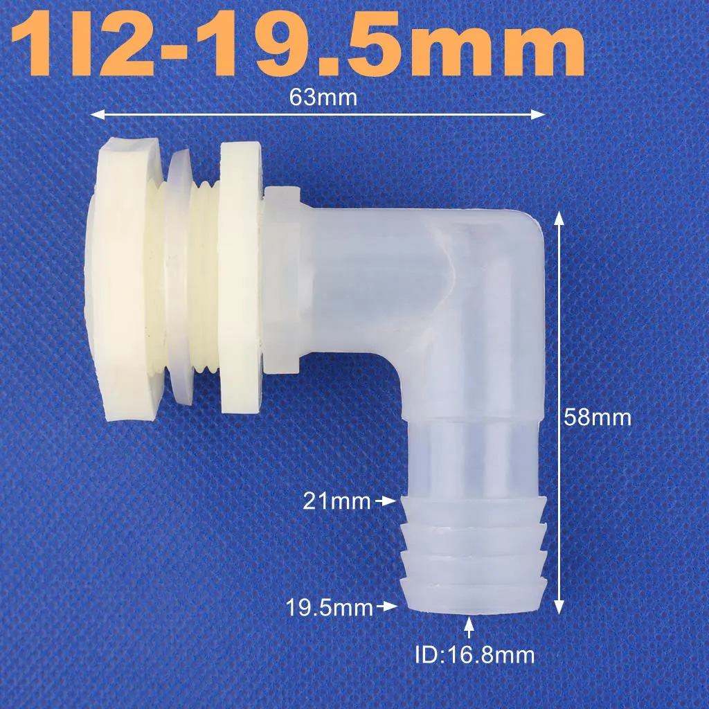 1l2-12.7mm-1 Ensemble Abs 1-2 Pouces Coude Connecteur De Réservoir D'eau Aquarium Jardin Tuyau D ...