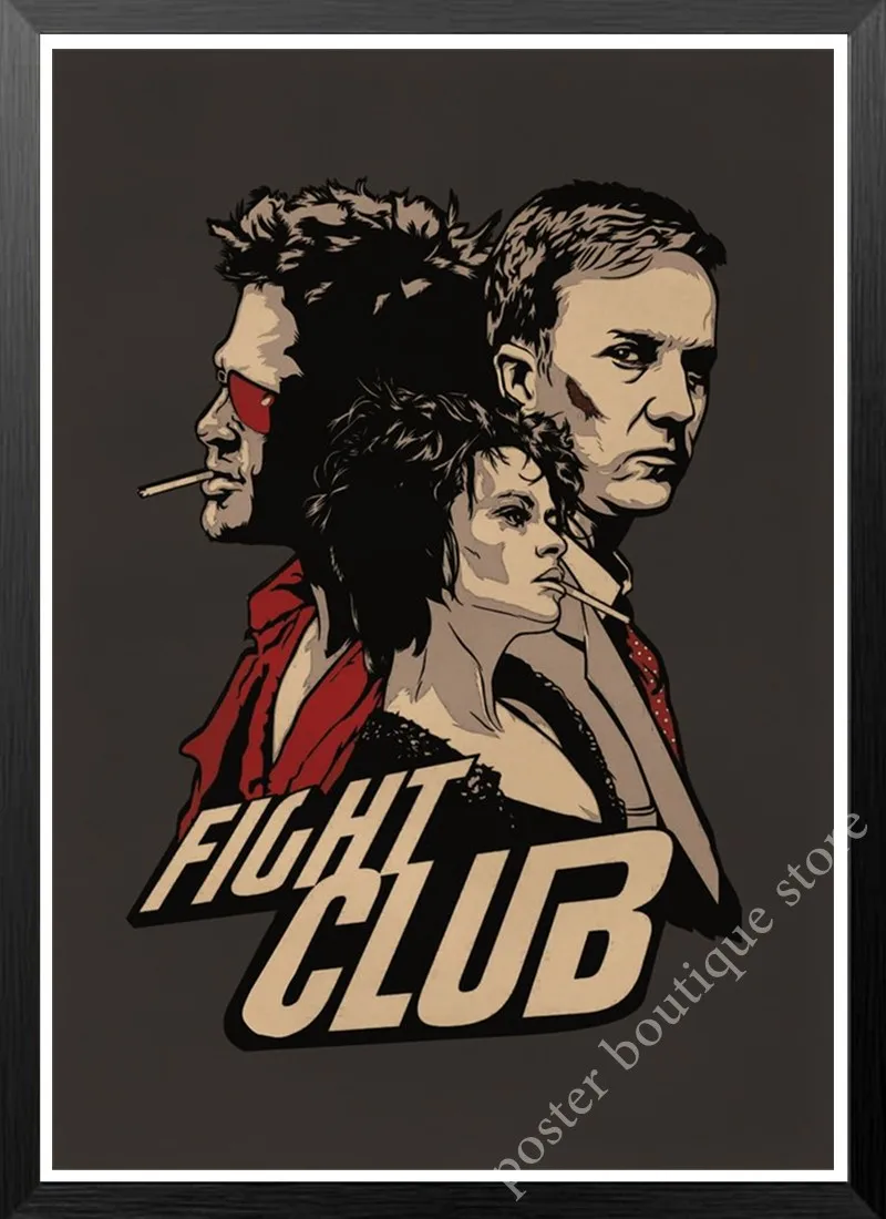 Fight Club Brad Pitt Poster Fight Club Brad Pitt Classic Movie Canvas
