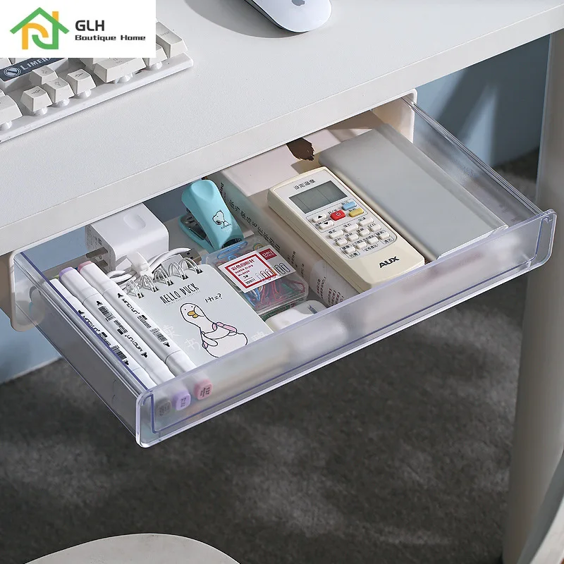 Under-The-Desk-Storage-Drawer-Invisible-Drawer-Type-Desk-Storage-Box ...
