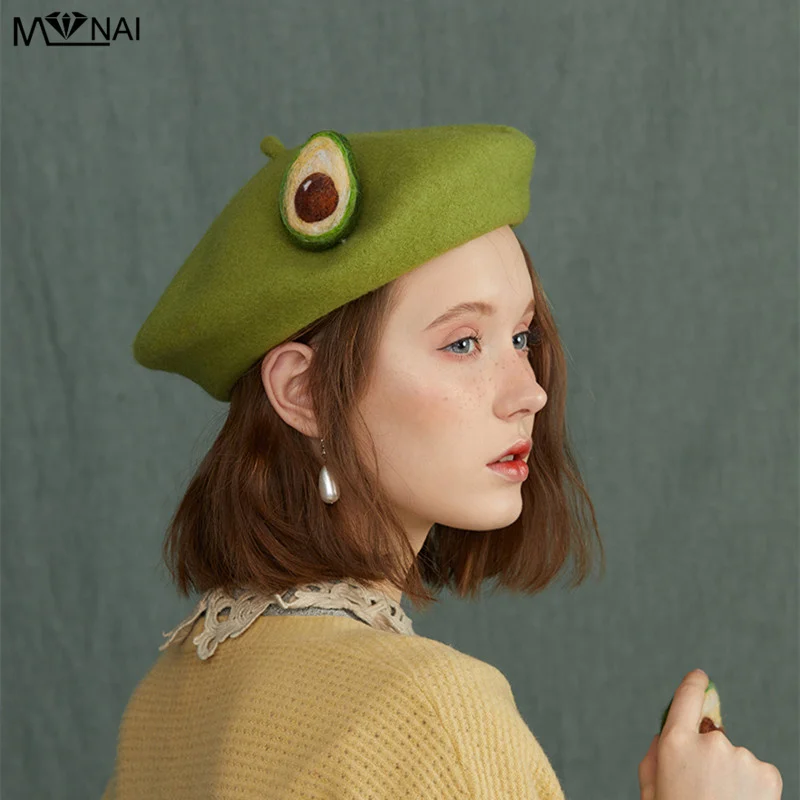 Women-Hat-Handmade-Wool-Felt-Warm-Beret-Winter-Headwear-Creative-Gift ...
