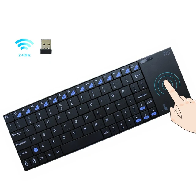 Rii i12plus Mini Wireless Keyboard with Touchpad Spanish English German ...