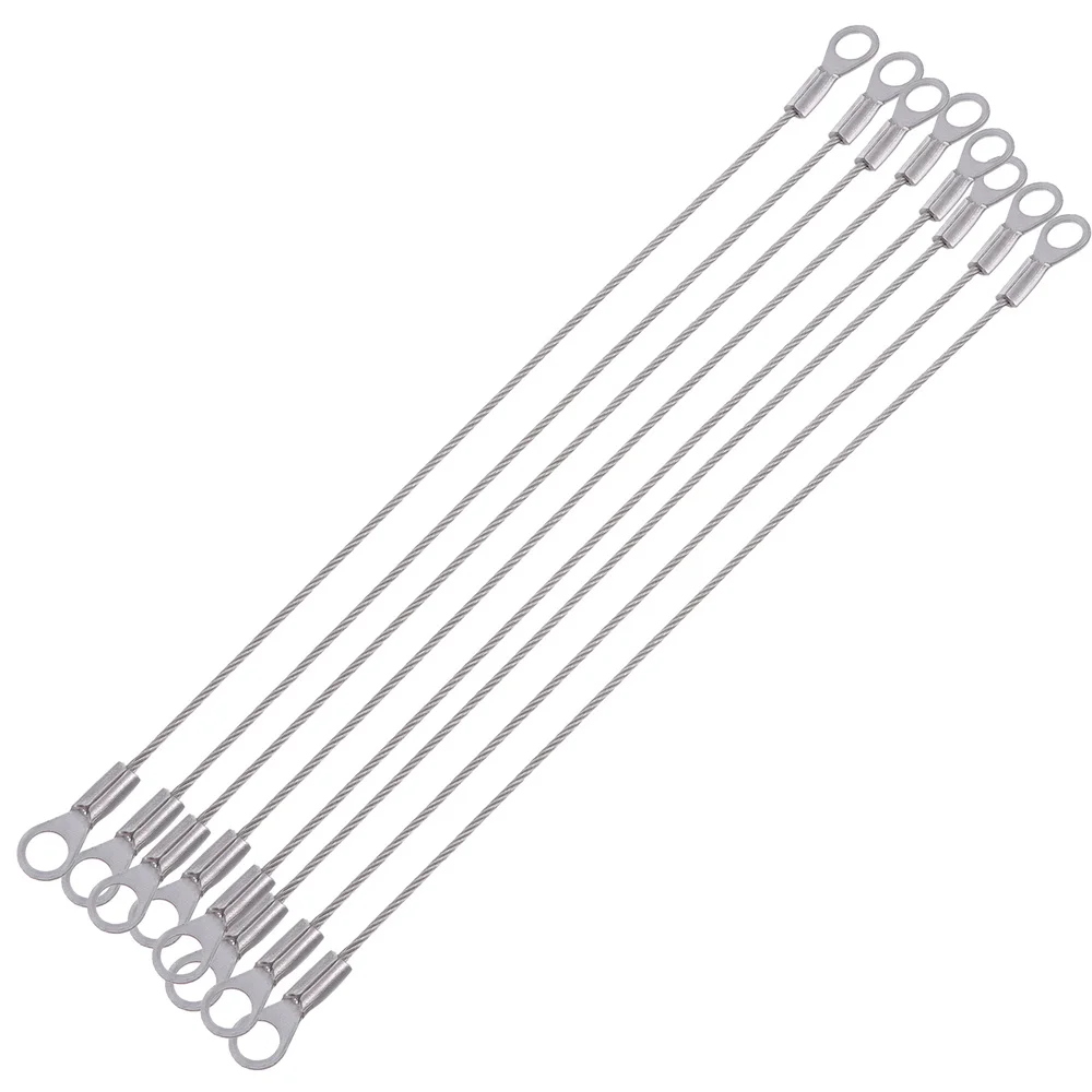 8 Pcs Stainless Steel Wire Rope Lanyard Cable Tether Safety Braided ...