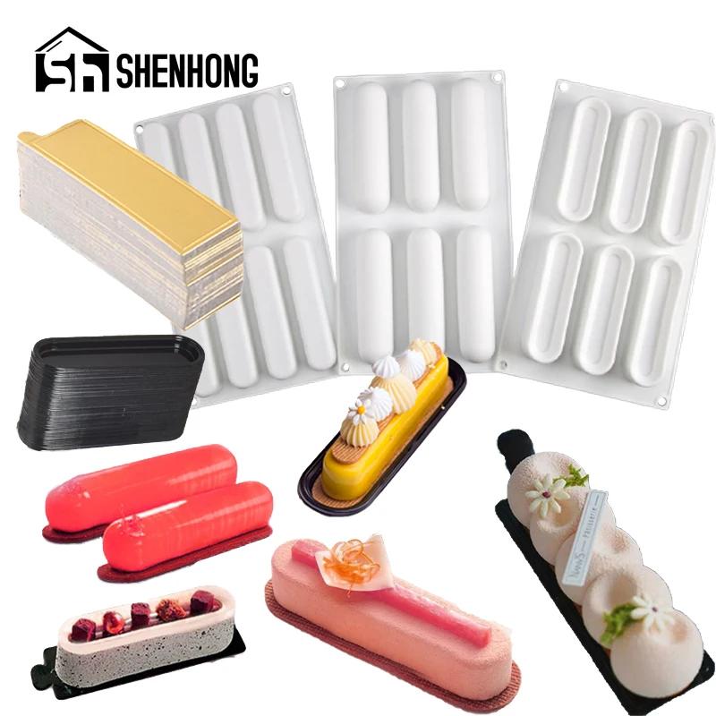 Molds Cake Eclair Silicone | Silicone Mold Baking Eclair | Silicone ...