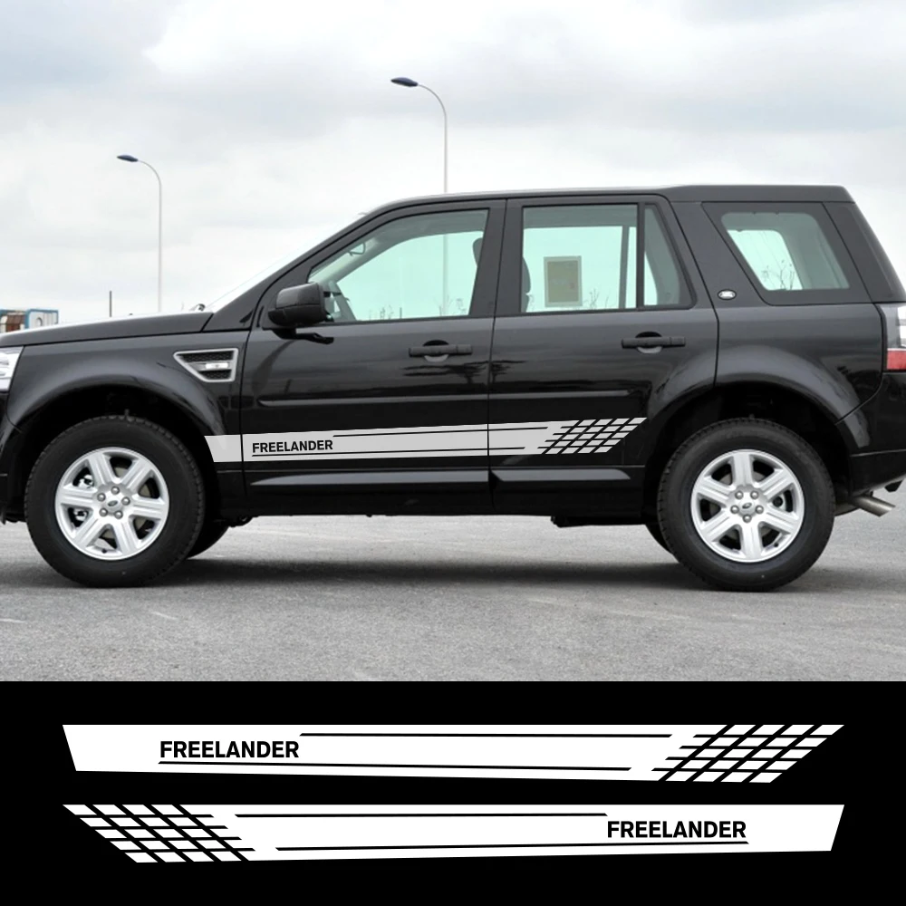 2PCS Car Door Side Skirt Stripes Vinyl Film Stickers For Land Rover ...
