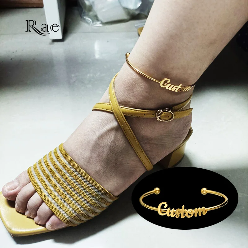 Raexrage Fashion Custom Name Anklet For Women Girls Stainless Steel ...