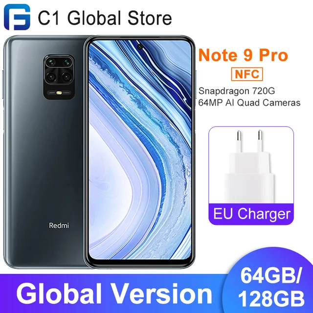 Global Version Xiaomi Redmi Note 9 pro 6GB 64GB/128GB Smartphone Snapdragon 720G Octa Core NFC ...