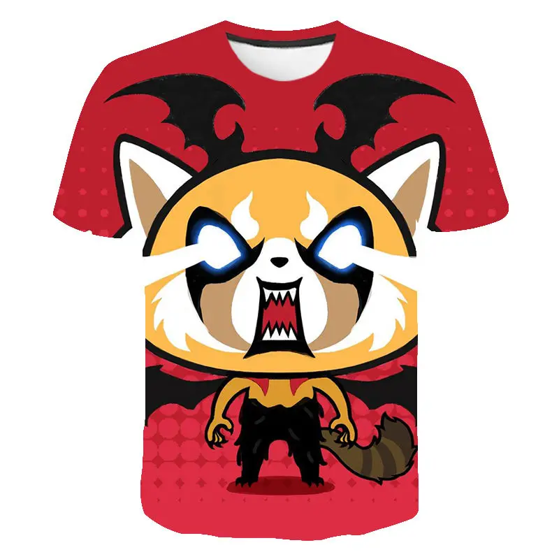 New Summer Short Sleeve Aggretsuko 3D Printed T Shirt Boy Girl Kids ...