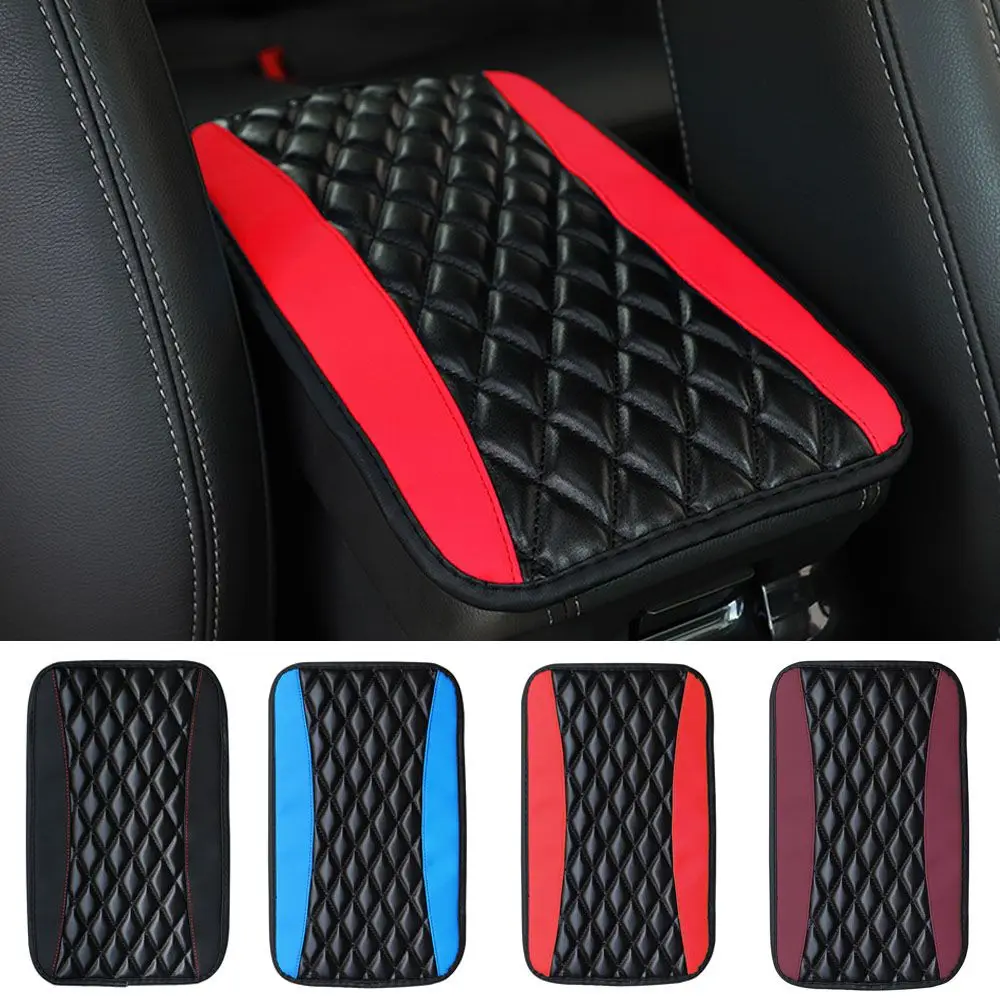 Leather Car Armrest Pad Universal Arm Rest Cover Console Box Mat ...