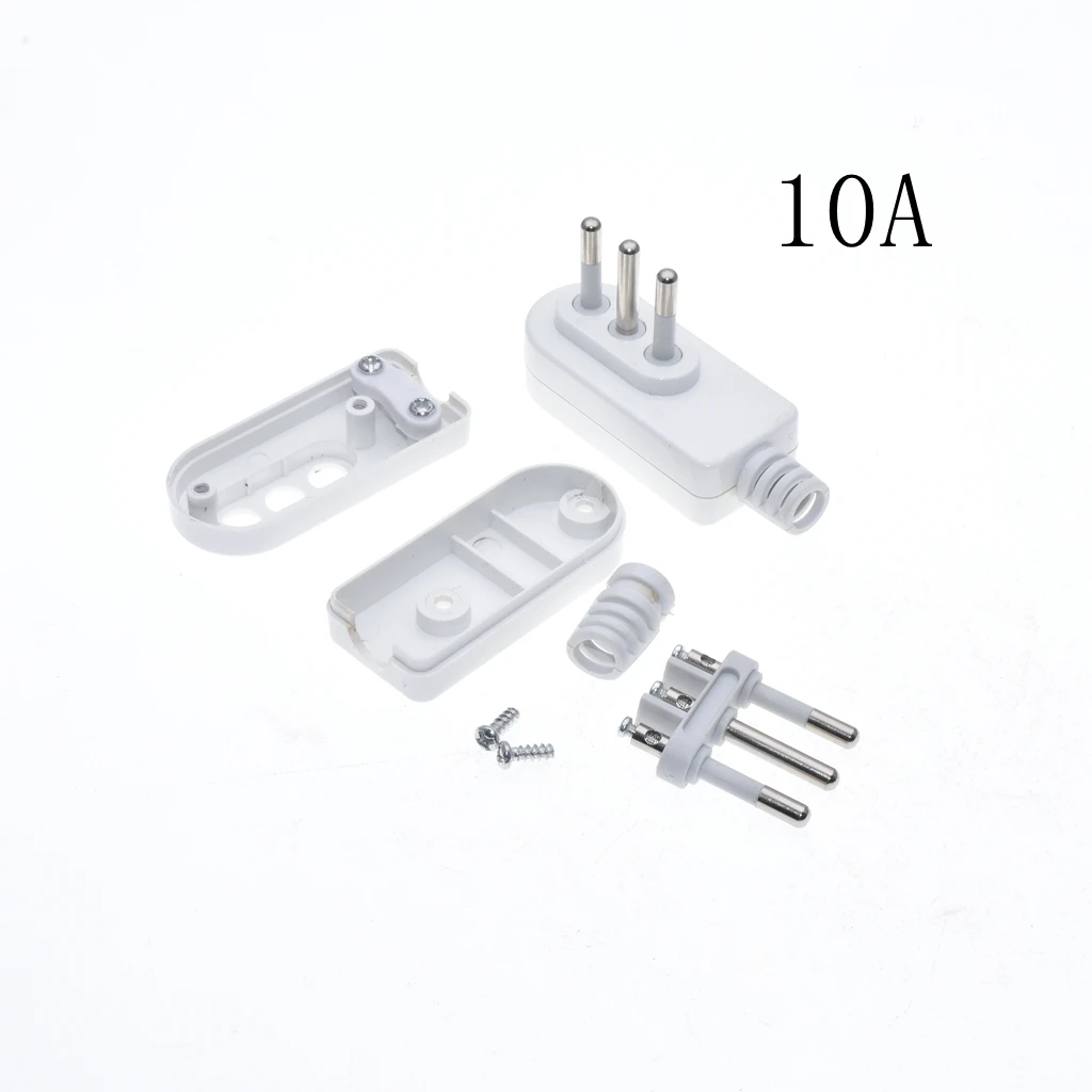 Fiche électrique de type L à 3 broches,CE italien 10A-16A 250V avec broche d'isolation,mise à la ...