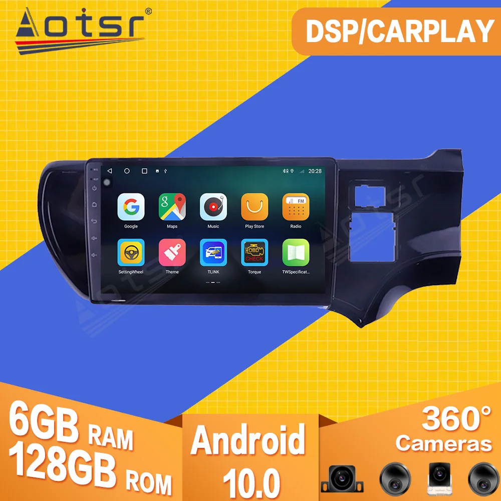 For Toyota Aqua 2011 2017 Android 10 Car Tape Radio Recorder Video ...