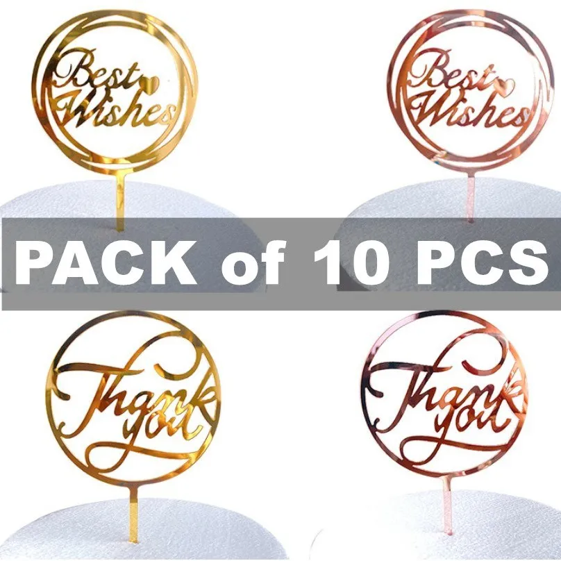 PACK-of-10-PCS-Acrylic-Thank-You-Best-Wishes-Cake-Topper-Cake ...
