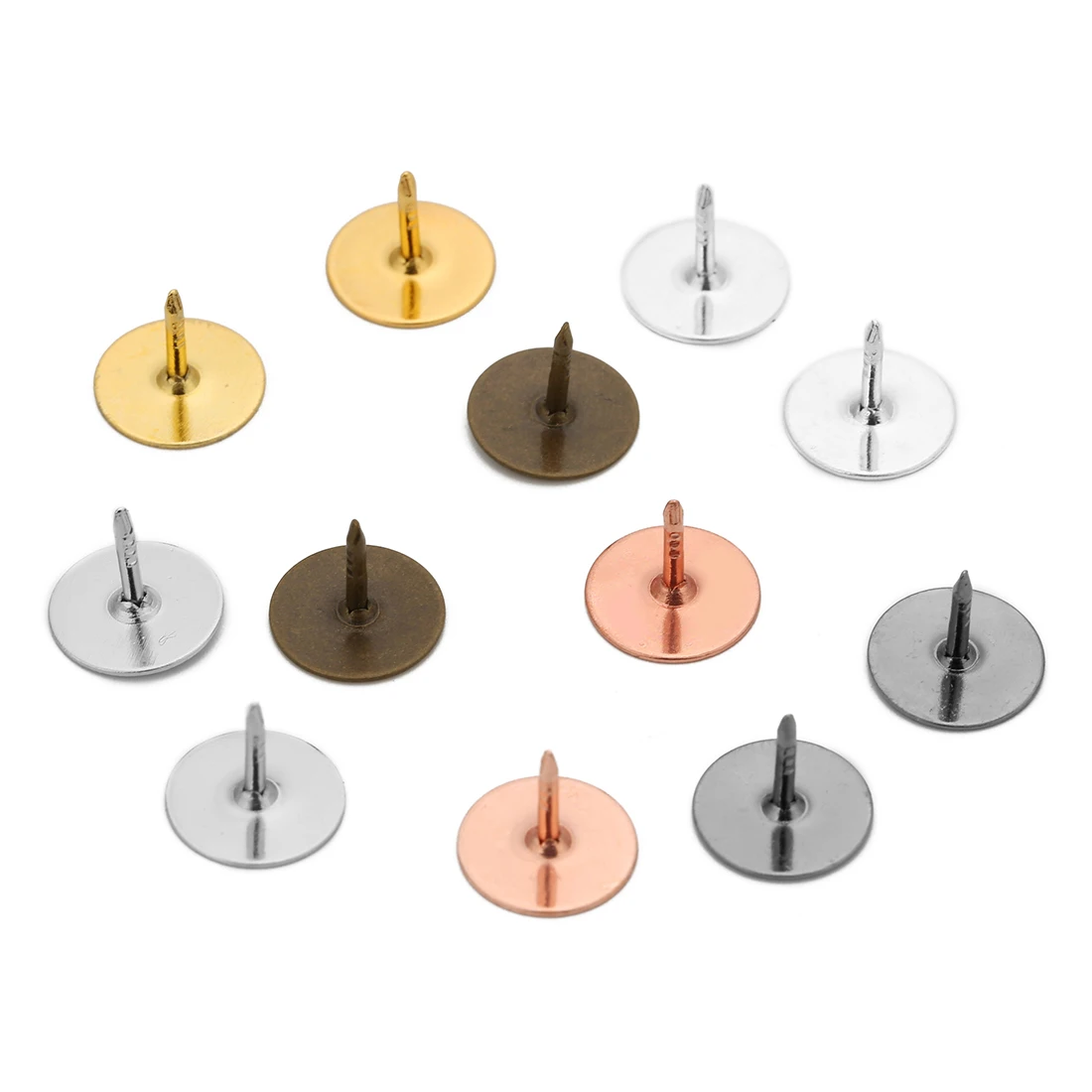 50pcs Flat Butterfly Tie Tack Rose Gold Color Copper 10mm 15mm Blank ...