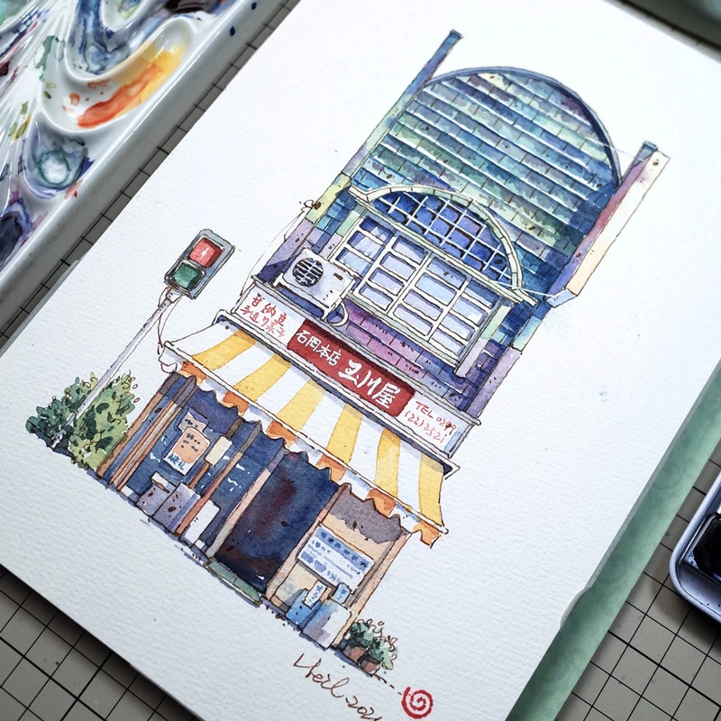 Pen Light-color Watercolor Line Draft Book 32k16k Hand-painted ...