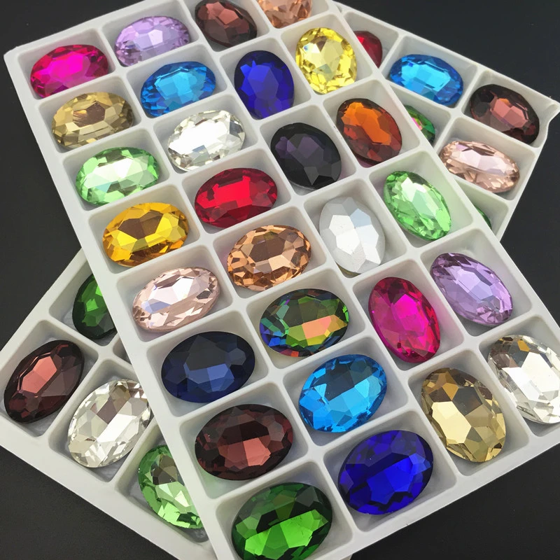 Mix Colors Oval Shape Crystal 6x8,8x10,10x14,13x18,18x25,20x30 Mm ...