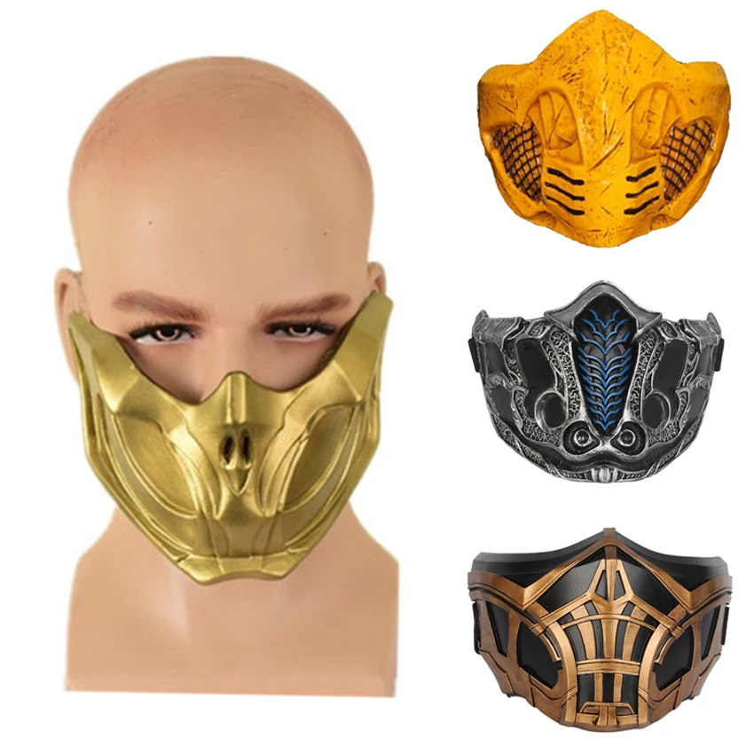 Mortal Kombat Scorpion Latex Half Face Cosplay Mask For Men ...