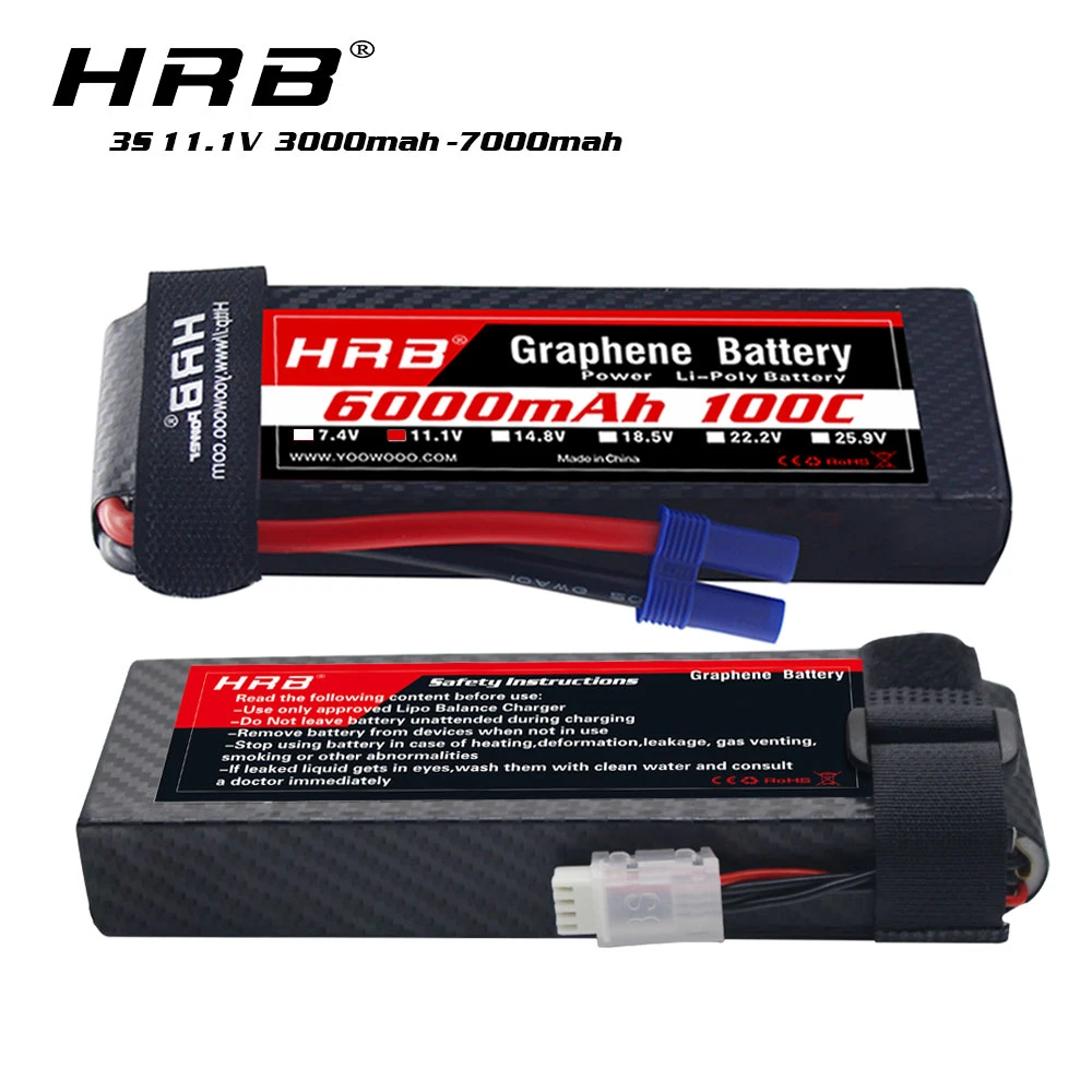 Hrb Graphene Battery 3s Lipo 11.1v 5000mah 6000mah 3300mah Car Drone Battery For Rc Car Losi ...