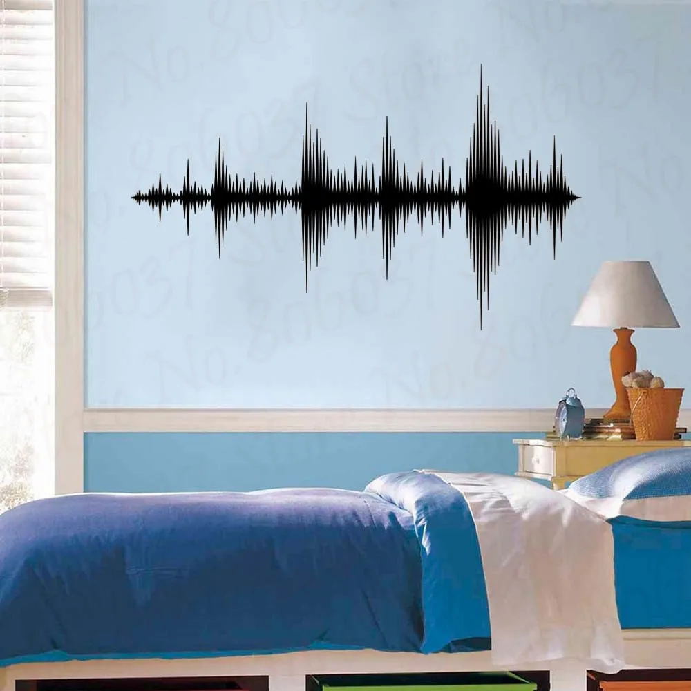 Audio Wave Wall Decal Sound Wave Wall Sticker Recording Studio Music ...