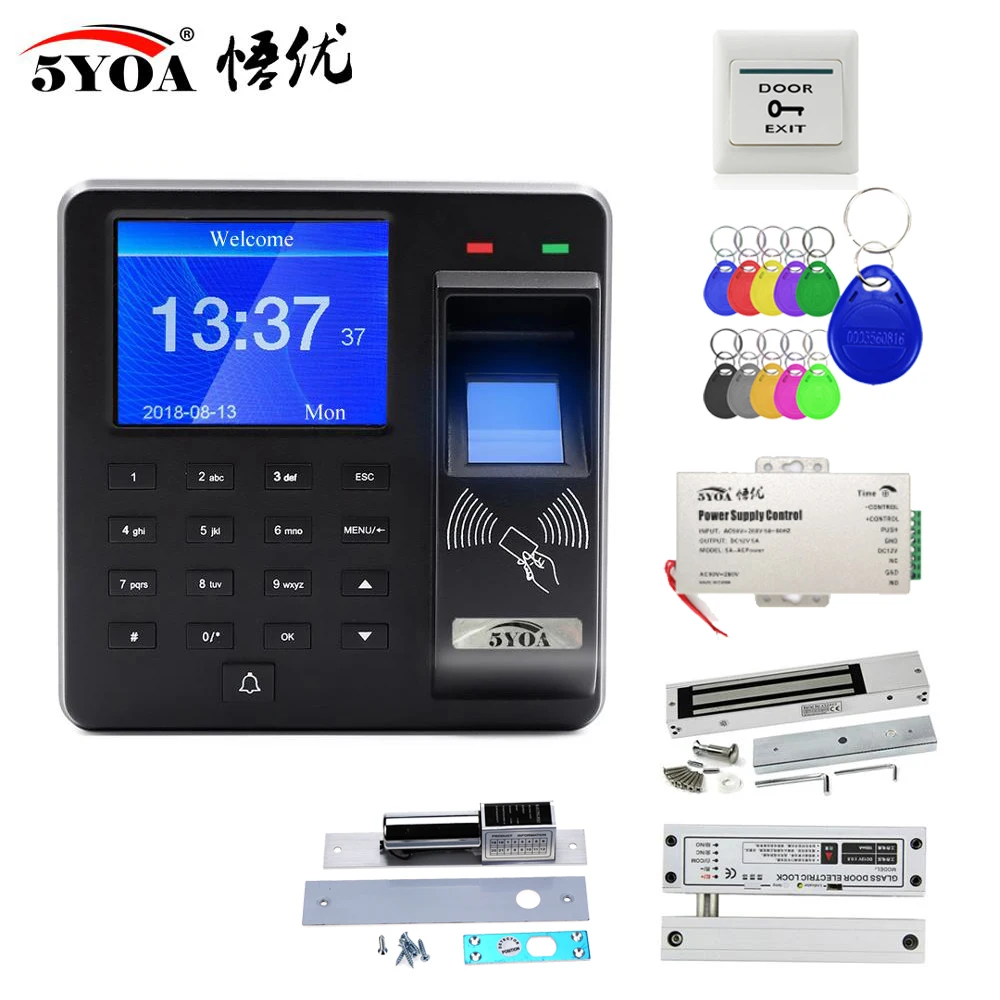 Fingerprint RFID Access Control System Smart Door Lock Kit Electronic ...