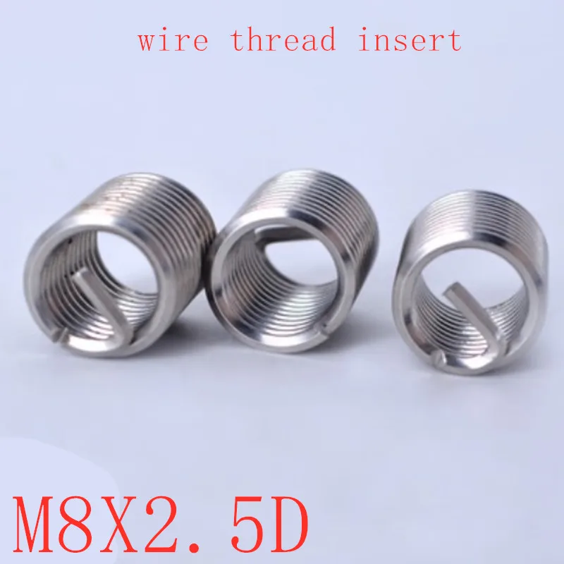 20 pces m8x2.5d m8 * 2.5d de aço inoxidável métrica rosca inserção ...