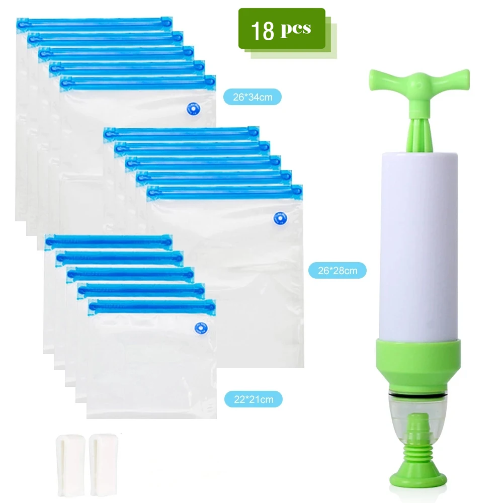 Vacuum Bag Kits Reusable Food Storage Vacuum Seal Bags With Hand Pump ...