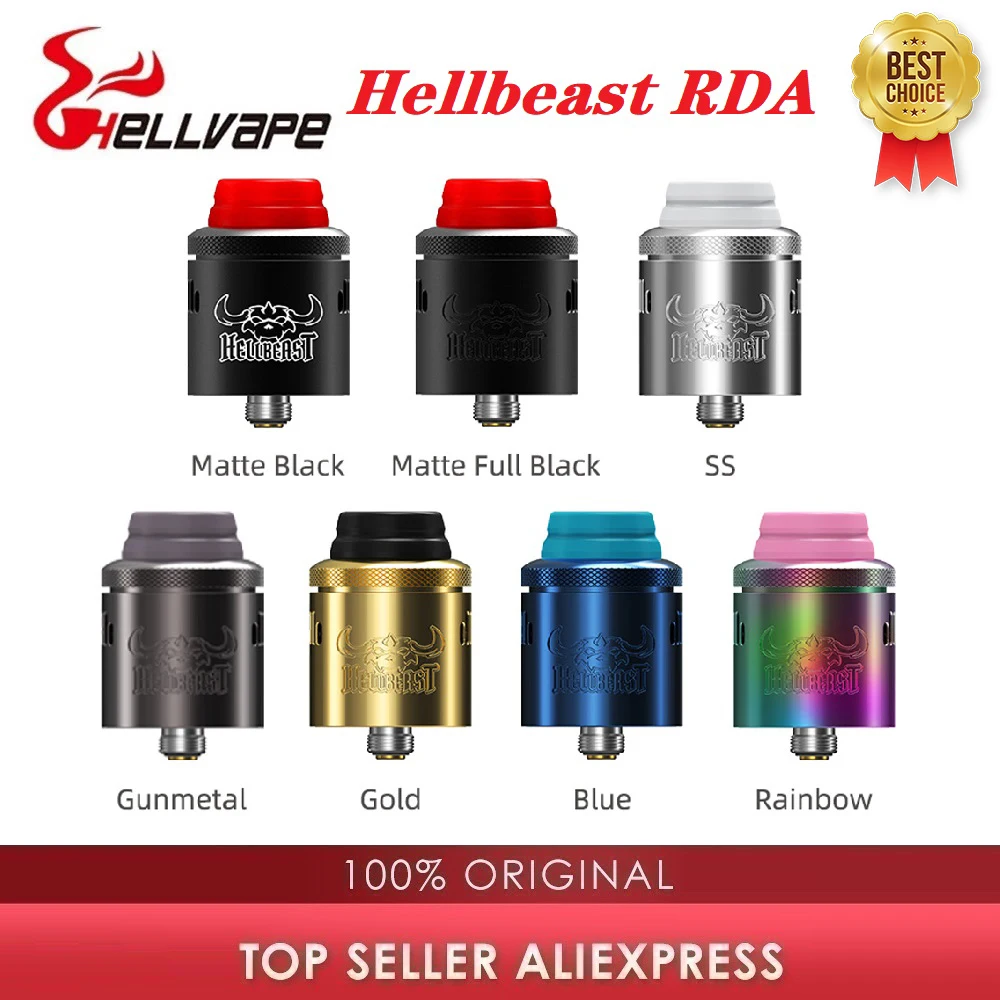Original Hellvape Hellbeast RDA Tank 810 Drip Tip Atomizer with NI80 ...