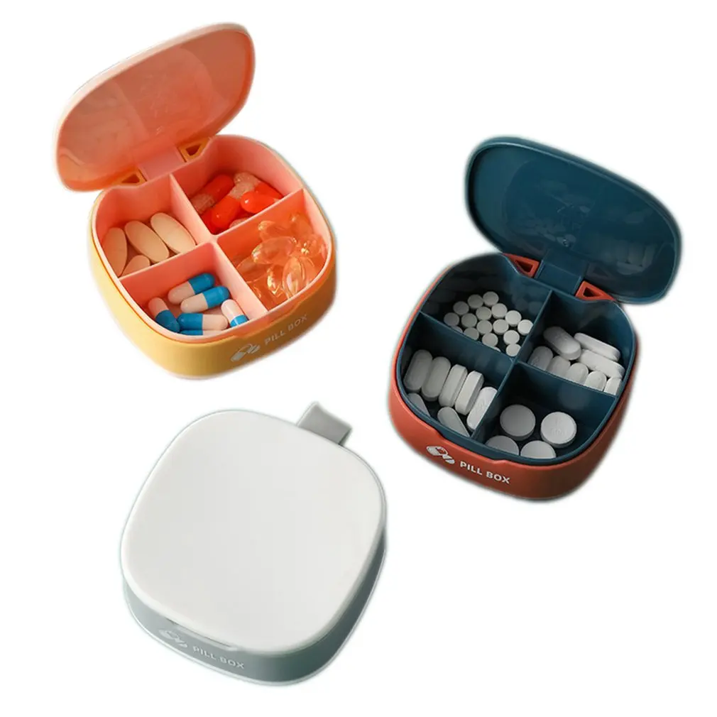 Portable Silicone Mini Dispensing Compartment Storage Box Medicine Pill ...
