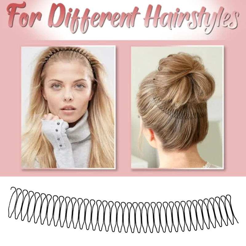 Black-U-Shape-Hair-Comb-Clips-Set-Flexible-Stretchable-Hair-Finishing ...