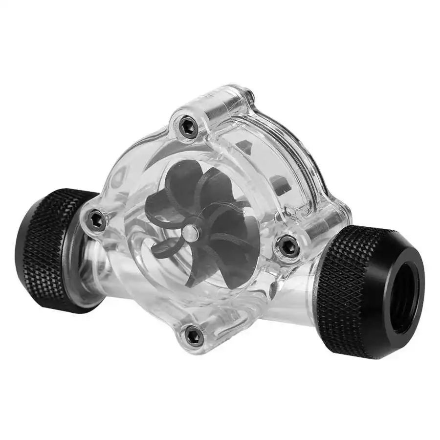 PC Water Cooling Flow Meter 8-Impeller G1/4 Thread Female to Female ...