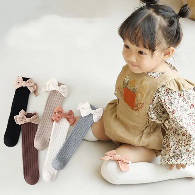 2021-New-Girls-Big-Bow-Knee-High-Long-Soft-Kids-Socks-Baby-Girls-Socks ...