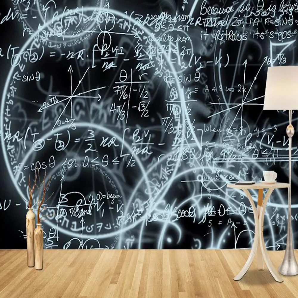 Custom Mural Wallpaper 3d Modern Minimalistic Abstract Blackboard Math ...