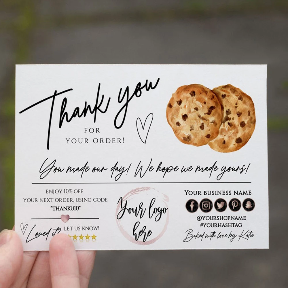 Design & Templates Stationery Cookie Business Thank You Insert card ...