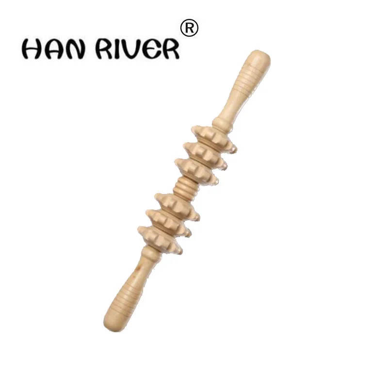 Ecru six yoga meridian thin shaft rod body massage stick rolling back ...