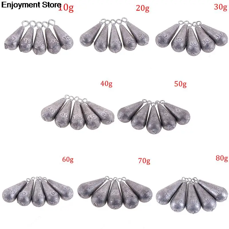 5pcs/lot metal Open Lead Sinker Olive Shaped Accessories For Lure hot ...