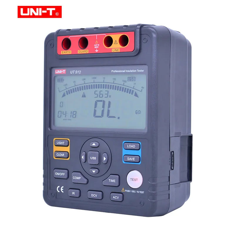 UNI-T UT512 Digital Insulation Resistance Tester AC DC Voltage Ohm ...