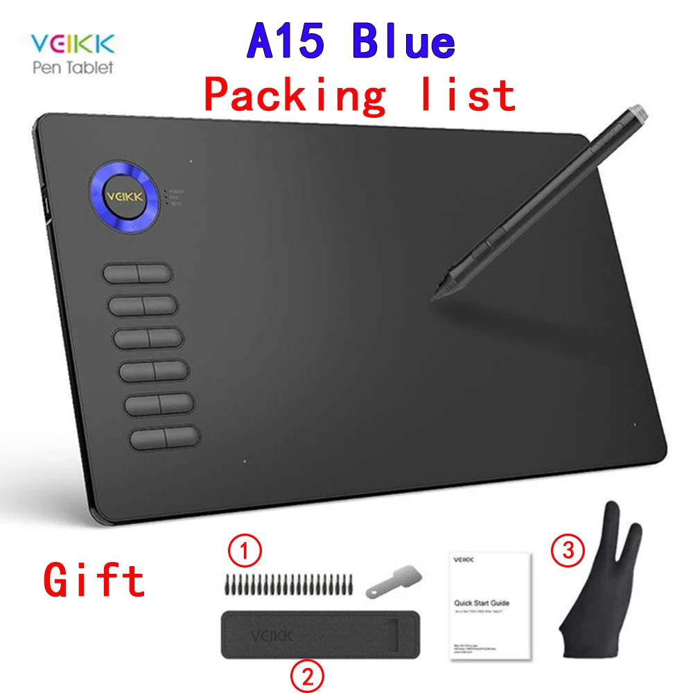 Veikk Drawing Tablet A15 Graphic Tablet 10x6 Digital Drawing Pad Online ...