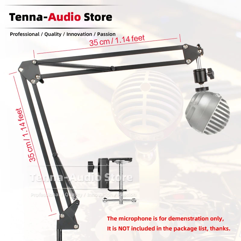 Desktop Suspension Mic Hanging Boom Arm Stand | Microphone Holder ...